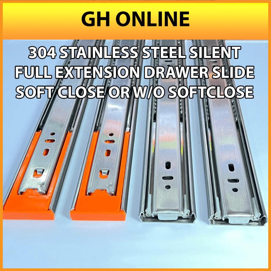 FULL EXTENSION SLIDE STAINLESS STEEL 304 DRAWER RODA LACI STAINLESS ...