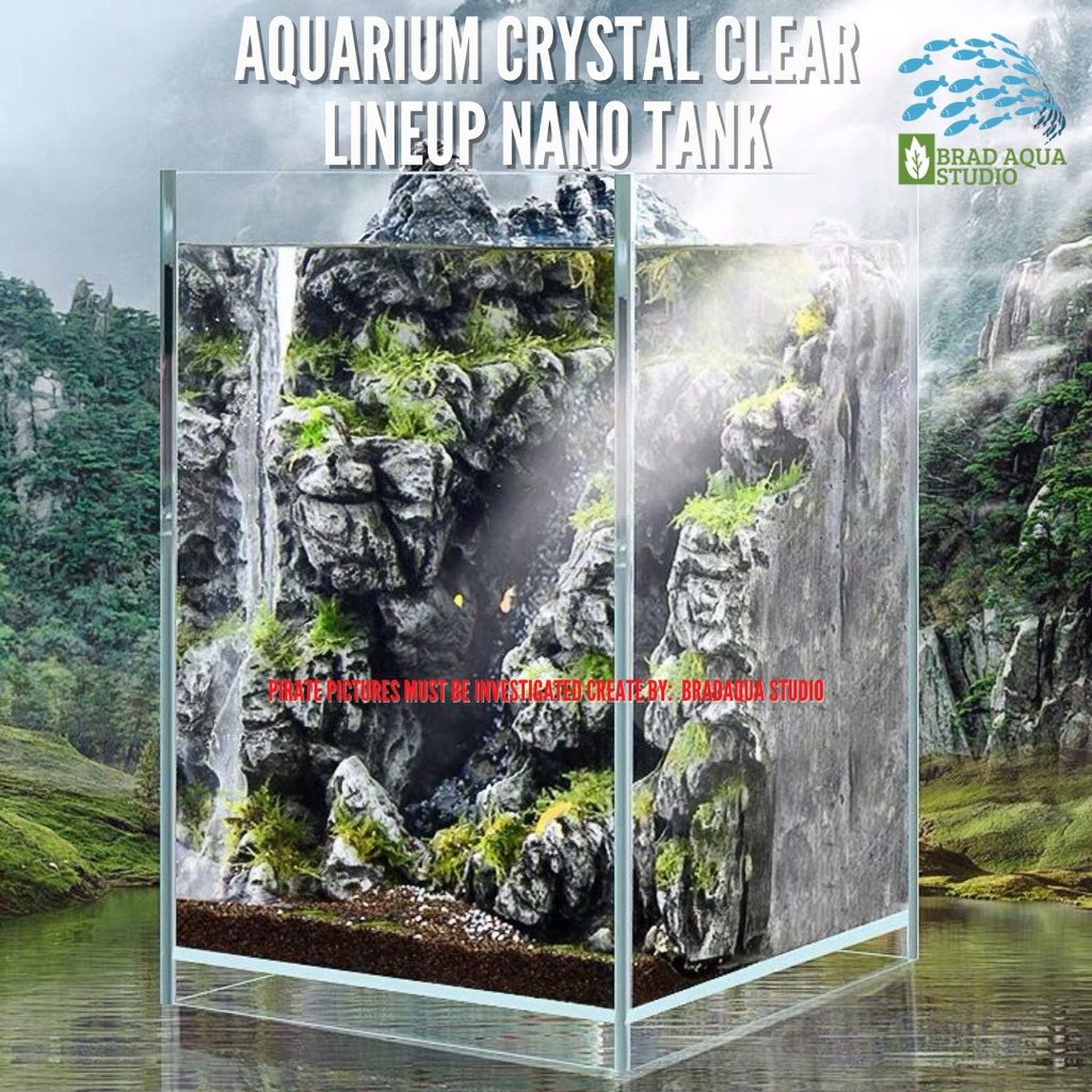 AQUARIUM Fish Tank Crystal Clear Lineup Nano Tank 15CM/ 20CM/ 30CM ...