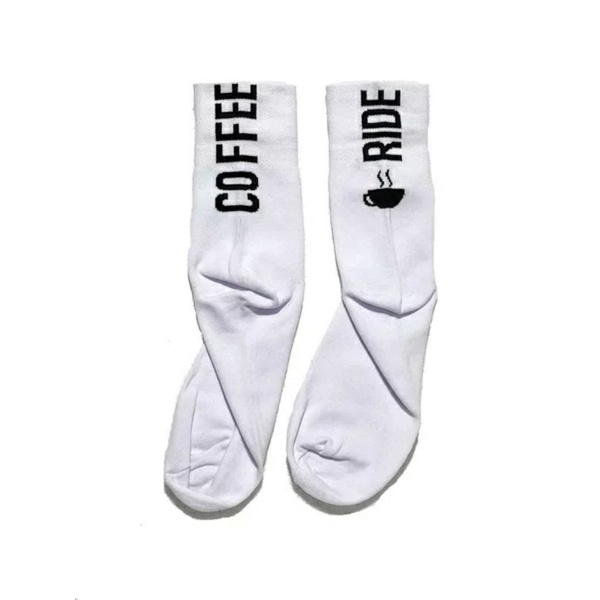 Gowes SOCK CYCLING MTB ROADBIKE SOCKS - coffee and ride WHITE SOCKS ...