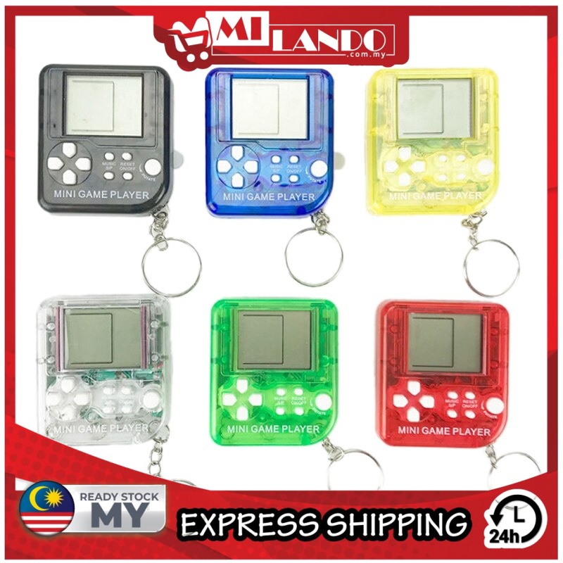 MILANDO Key Chain Small Tetris Game Mini Traditional Childhood Game ...