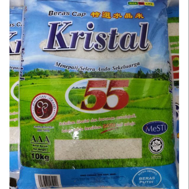 Beras cap kristal (10kg) | Shopee Malaysia