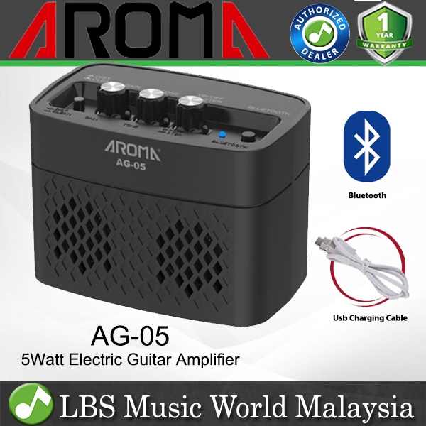 Aroma AG-05 5 Watt Mini Amp for Electric Guitar Amplifier With Bluetooth and Rechargeable ...