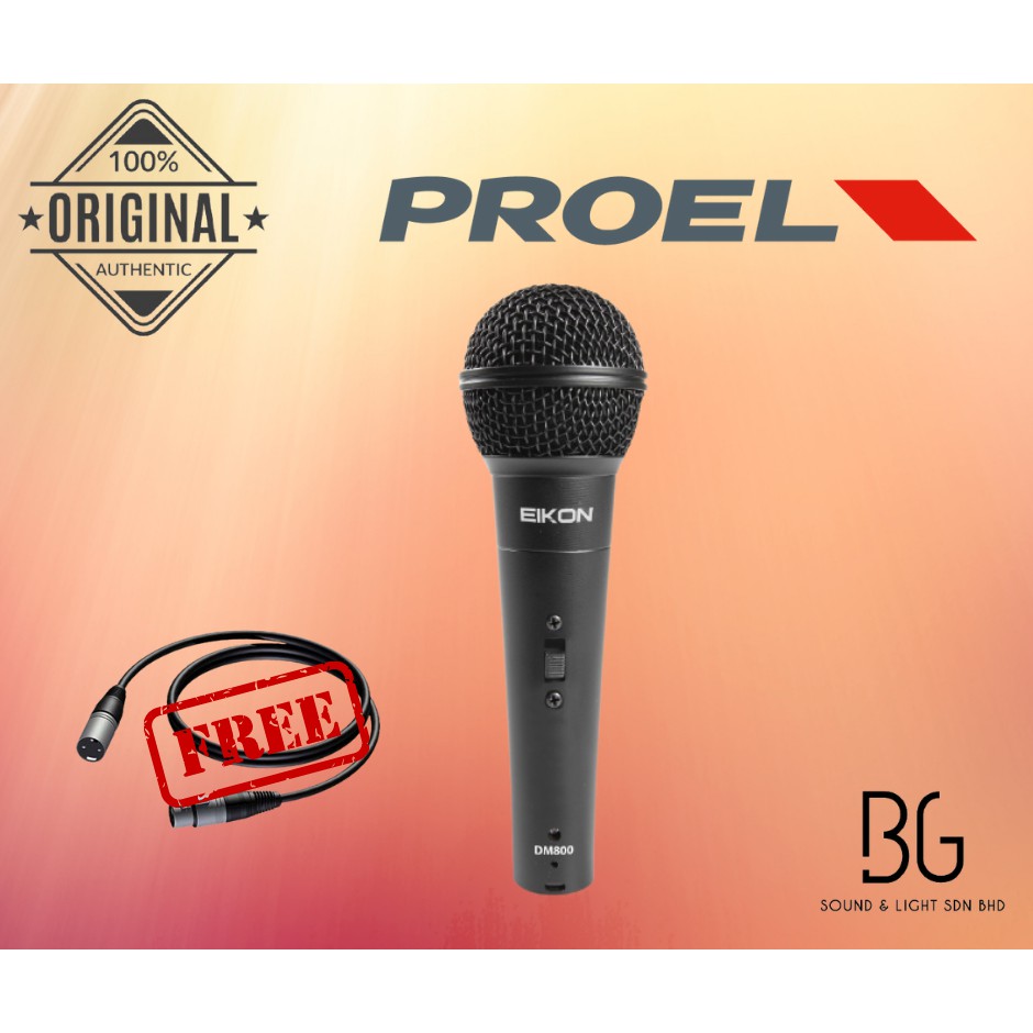 PROEL EIKON DM800 Singing Vocal Dynamic Microphone Included with a XLR ...