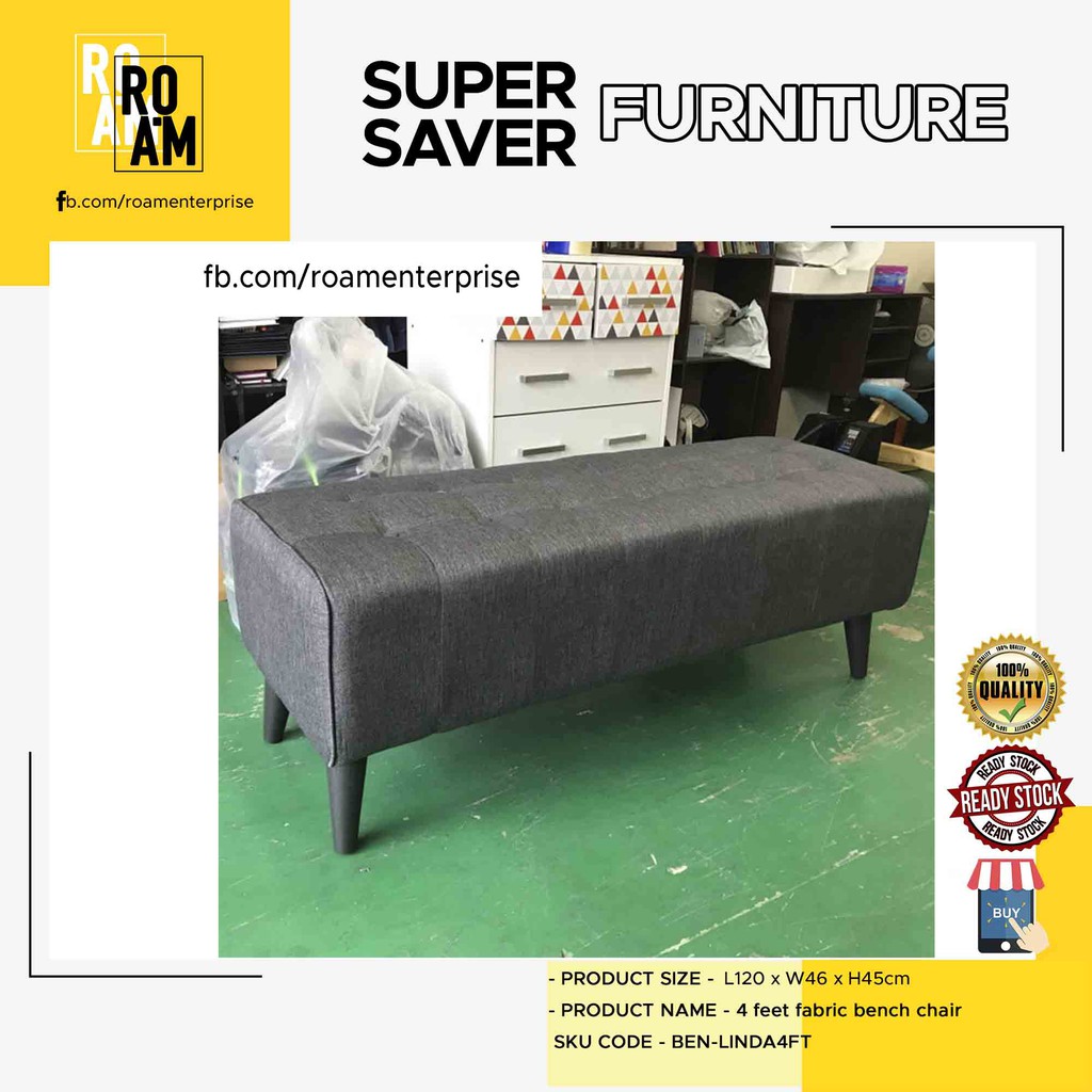 ROAM Bench Chair Fabric Sofa Long Stool Ottomon Bangku Tongkol Kerusi ...
