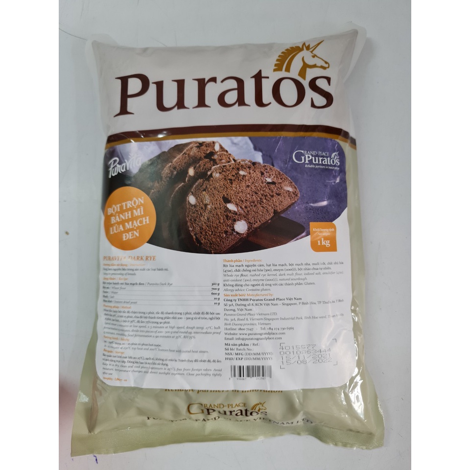 BLACK Barley Bread Flour [VN] PURATOS Bread Flour Puravita (prt-hk5 ...
