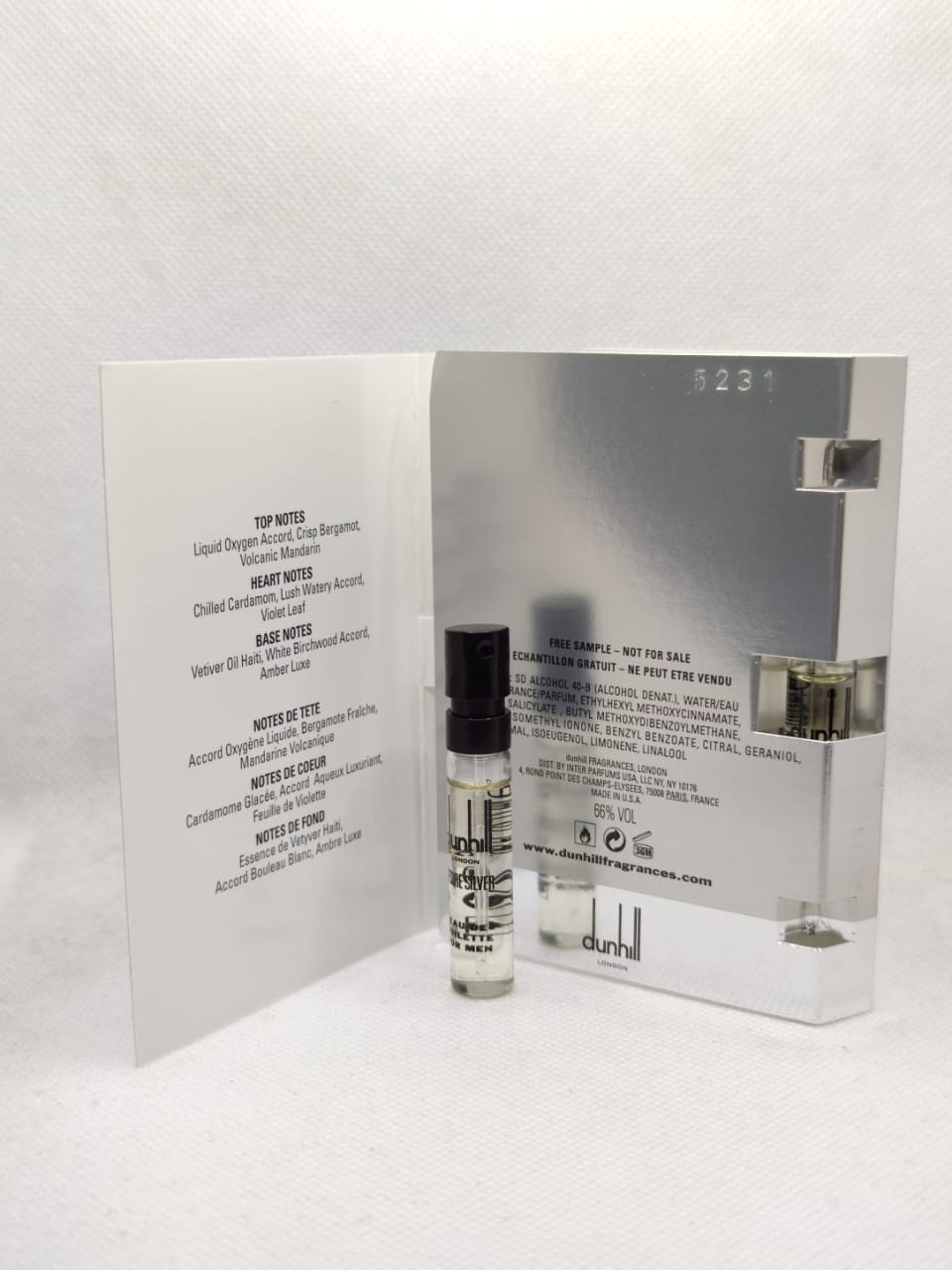 Vial Perfume Dunhil Desire Silver 2ml EDT Spray For Men Minyak Wangi ...