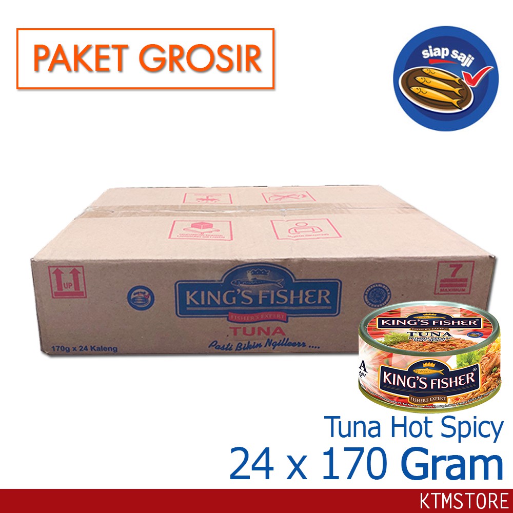 Ktmstore Package of 24 Pcs King's Fisher Tuna Canned Hot Spicy Tuna Meat Canned Food 170g ...