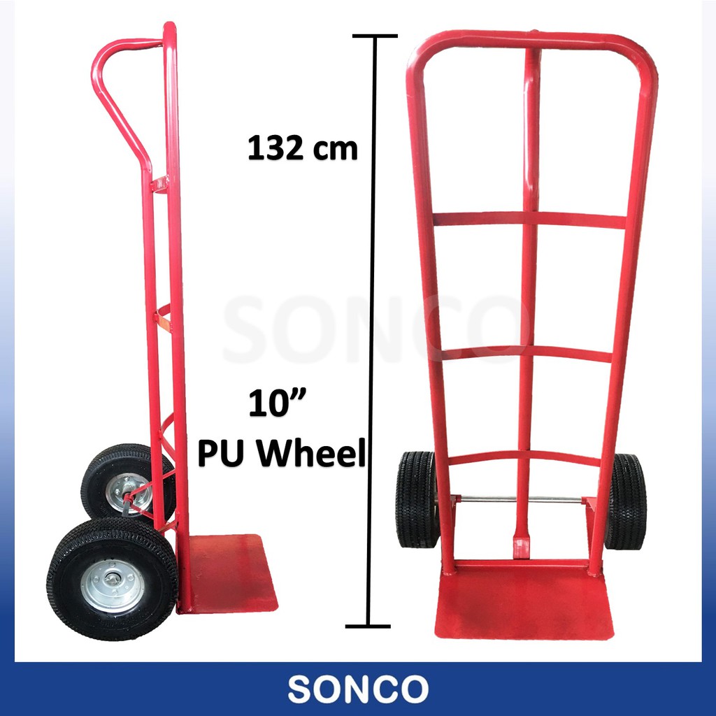 SONCO 10" P Shape PU Wheel Hand Truck Trolley With 180KG Strong PU ...