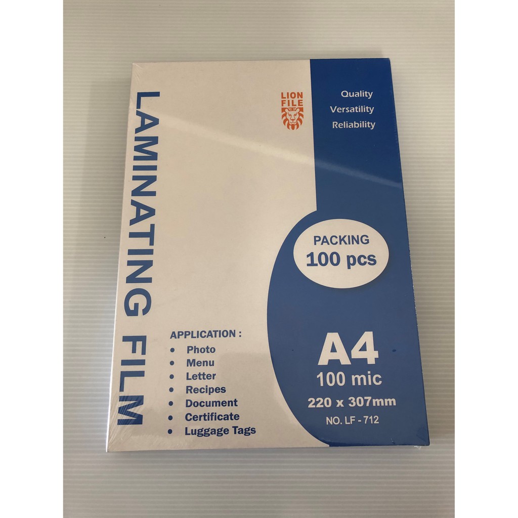 Lion File A4 Laminating Film (100pcs) | Shopee Malaysia
