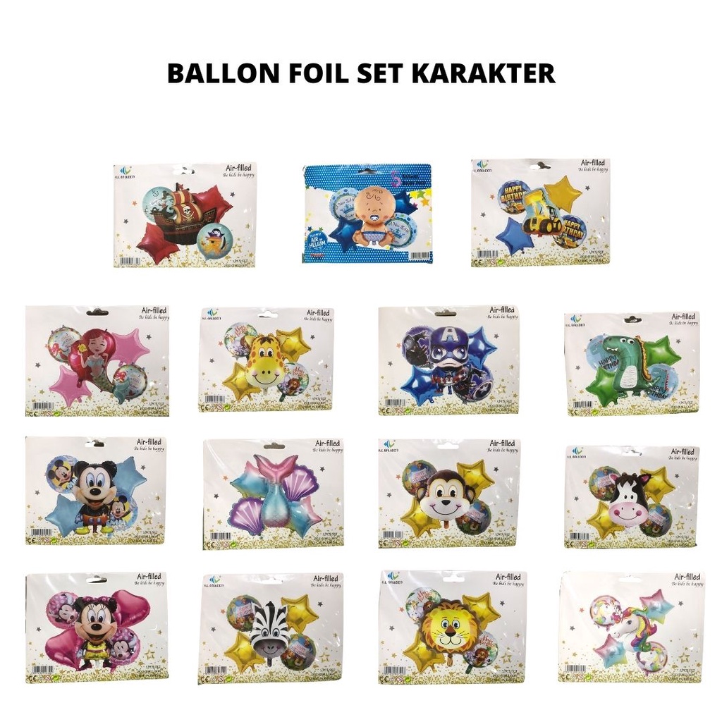 Crazy - BALLOON JUNCTION BALLOON FOIL SET Contents 5 PCS Characters ...