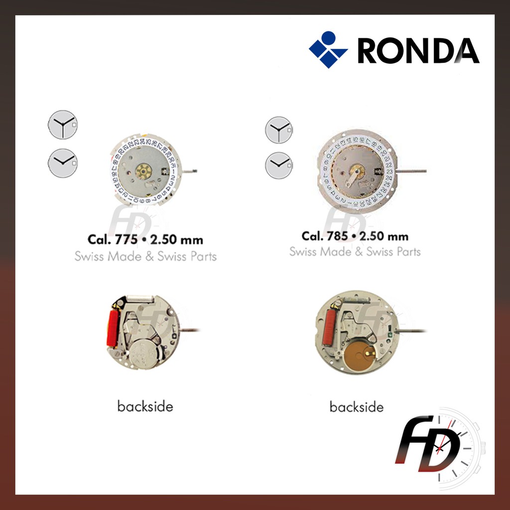 Ronda 775 / 785 Quartz Watch Machine Movement SWISS MADE Replacement ...