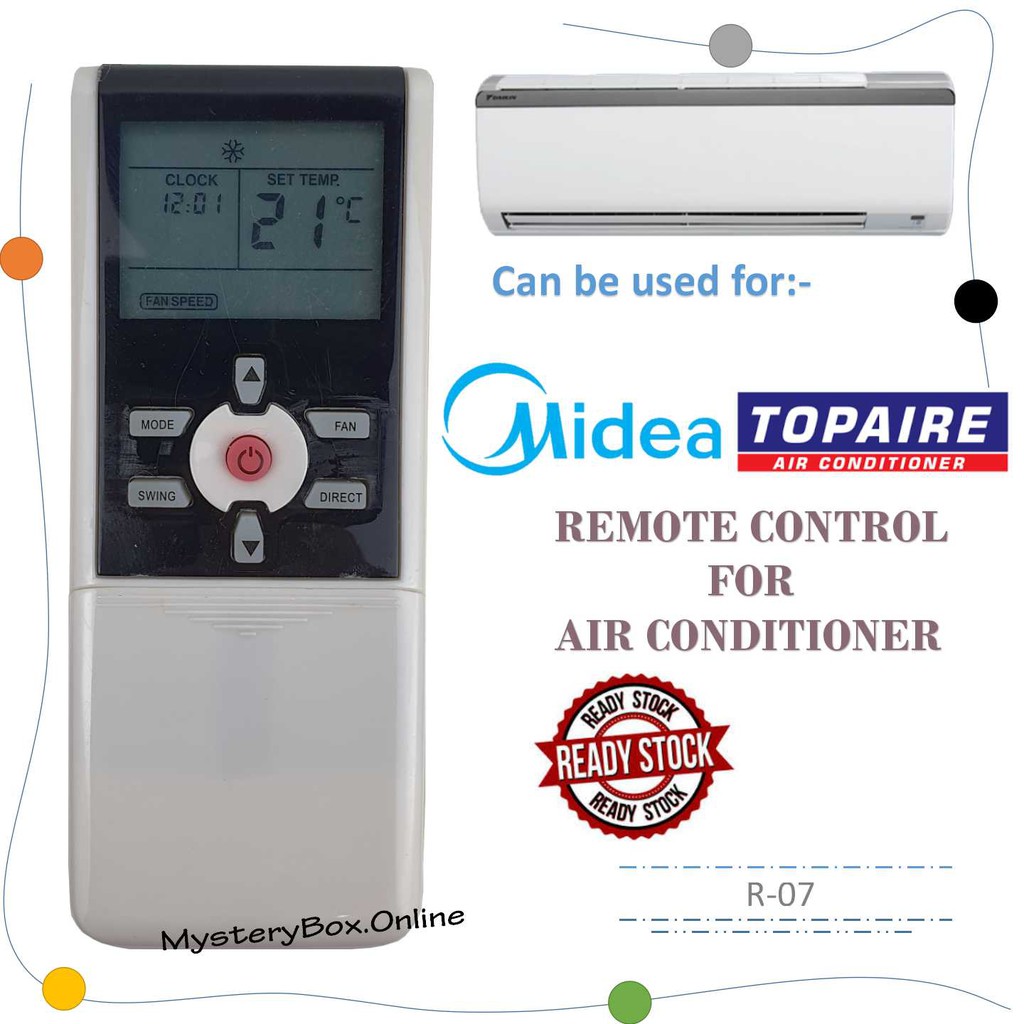 Midea / Topaire Replacement | Midea Topaire Remote Control FOR Air Cond Aircond Air Conditioner ...