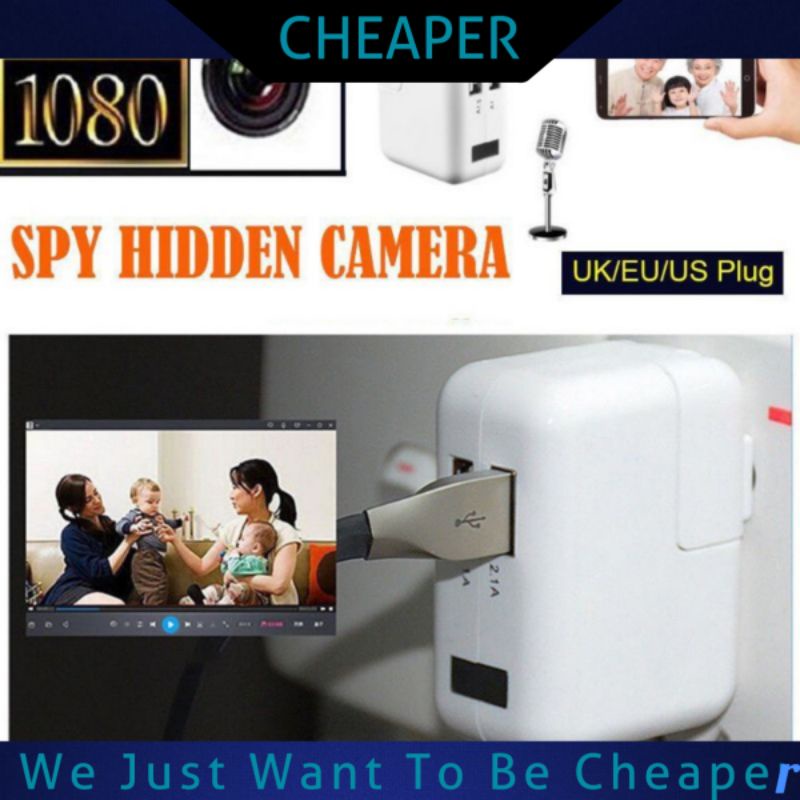 CCTV Wall Spy Cam Dual USB Ports Charger HD 1080P Hidden Spy Kamera ...