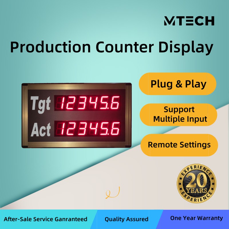 2.3 Inch Hyper Bright 7-Segment Red Led Kanban Andon Production Counter ...