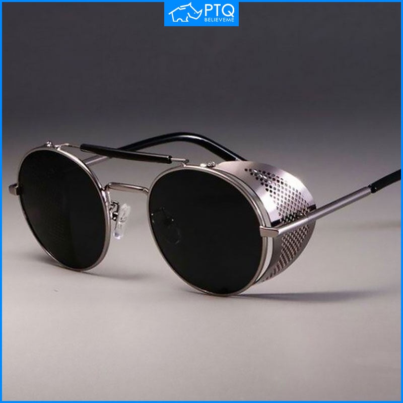 PTQ Steampunk Sunglasses Vintage Round Women Men Gothic Steam Punk Sun ...
