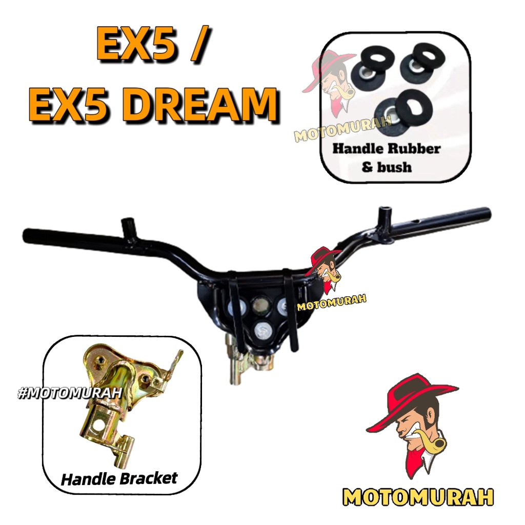 HONDA EX5 EX5 DREAM DREAM2 HANDLE BAR WITH HANDLE BRACKET RUBBER BUSH ...