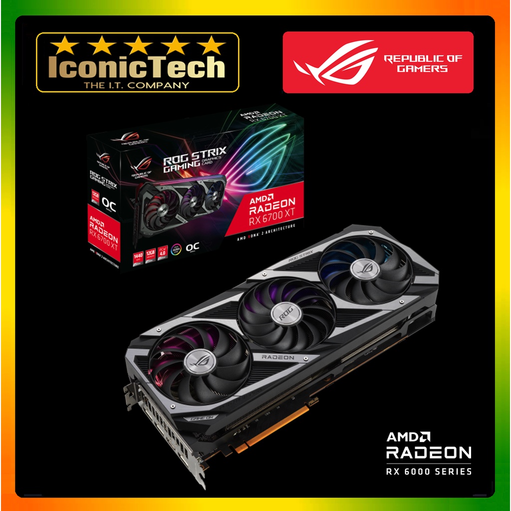 ASUS ROG Strix RX 6700XT 12GB OC Gaming Graphics Card ASUS ROG STRIX ...