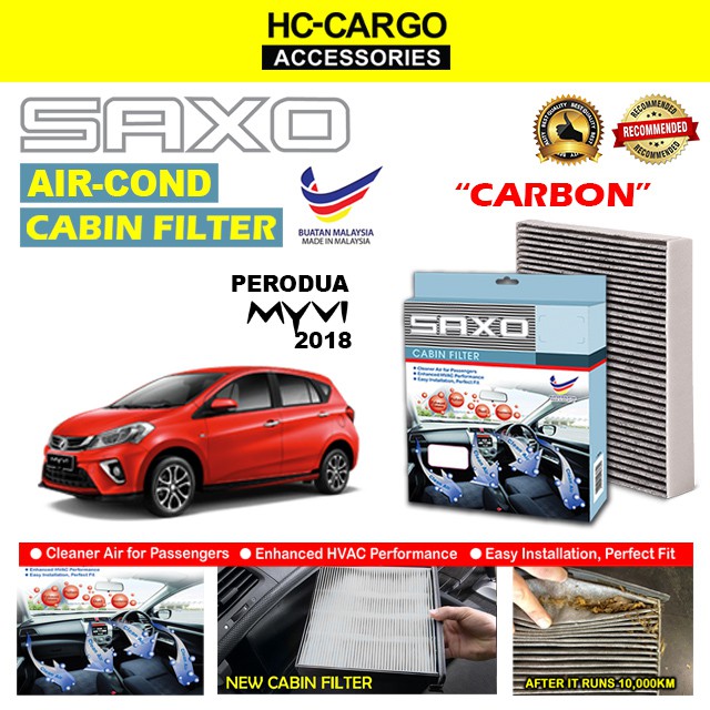 SAXO Perodua Myvi 2018 ACTIVE CARBON Cabin Filter / CAR AIR CONDITIONER ...