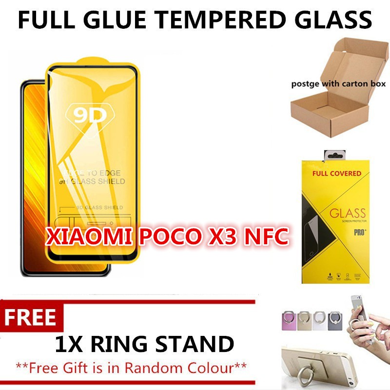 XIAOMI POCO X3 NFC / POCO X3 PRO FULL GLUE FULL COVERED TEMPERED GLASS ...