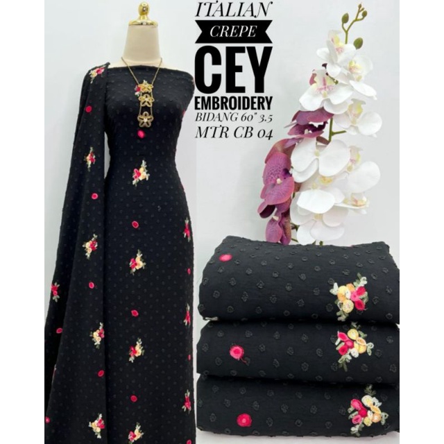 Kain Italian embroidery cey l Kain sulam harga borong | Shopee Malaysia