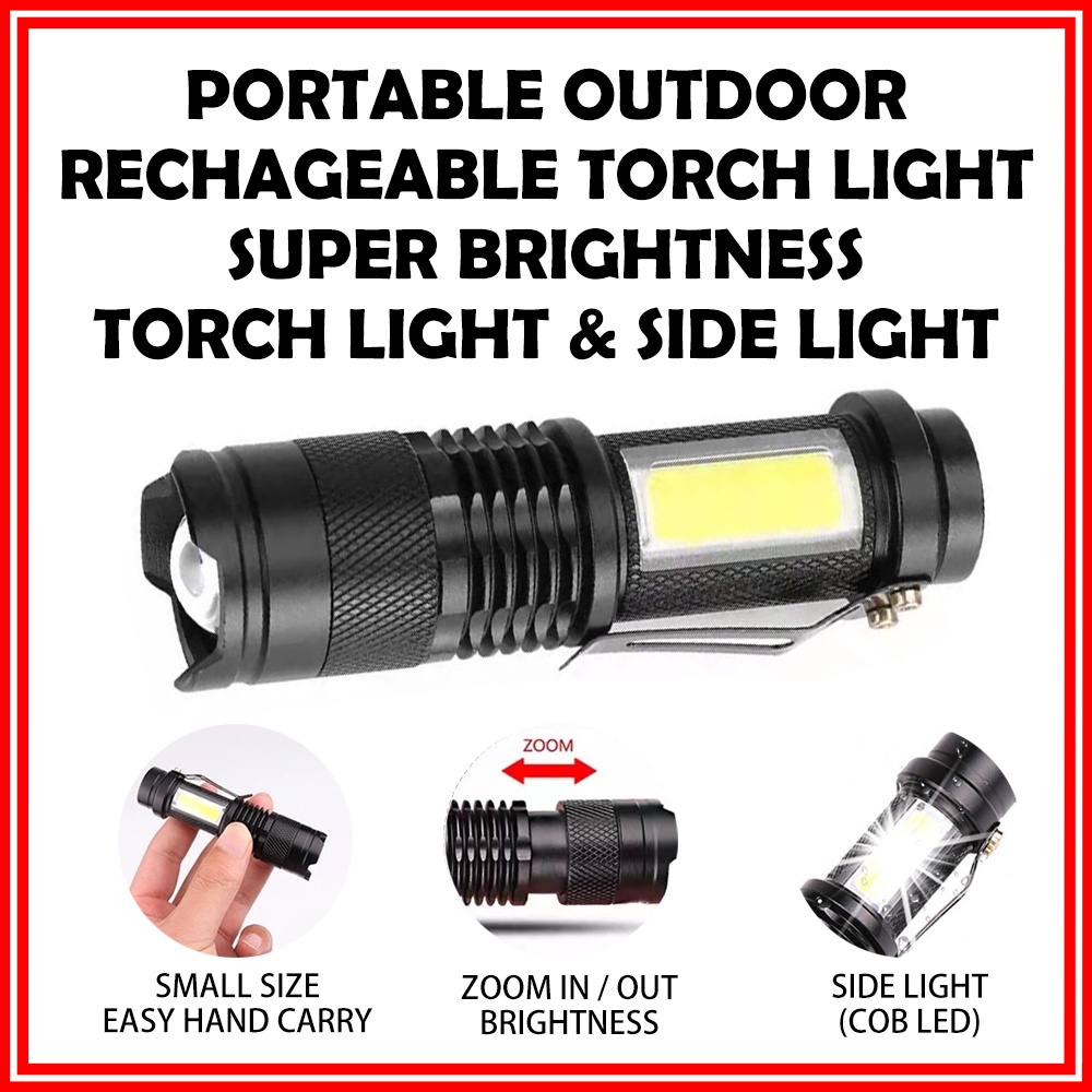 3Mode High Power Mini LED Torch Light Portable Rechargeable Pocket Clip ...