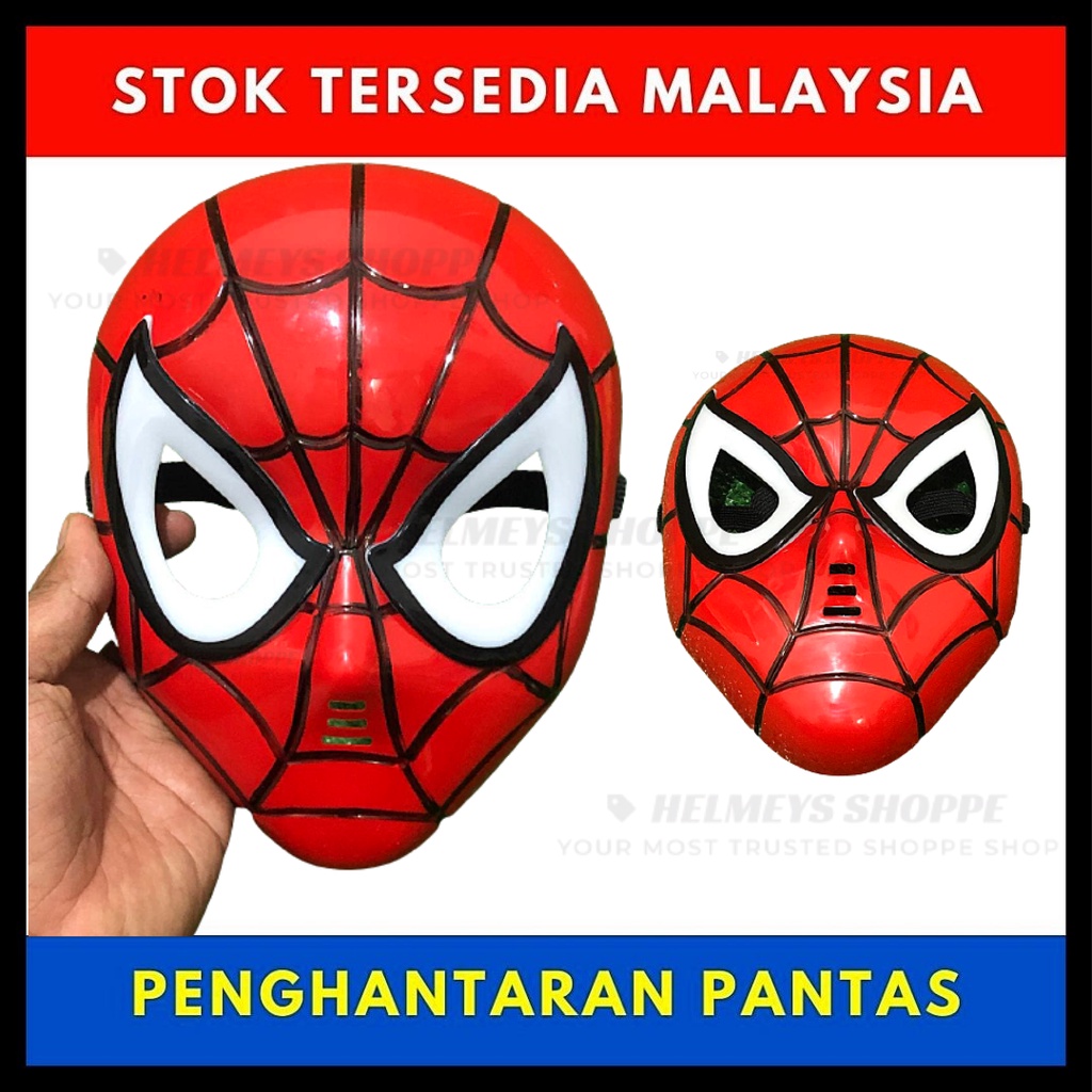 TOPENG SPIDER MAN MAINAN SPIDERMAN MASK ADA LAMPU FOR KIDS MAINAN KANAK ...