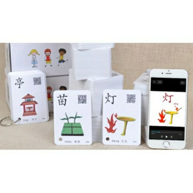 Picture Literacy Chinese Flash Cards With QR code (READY STOCK ...