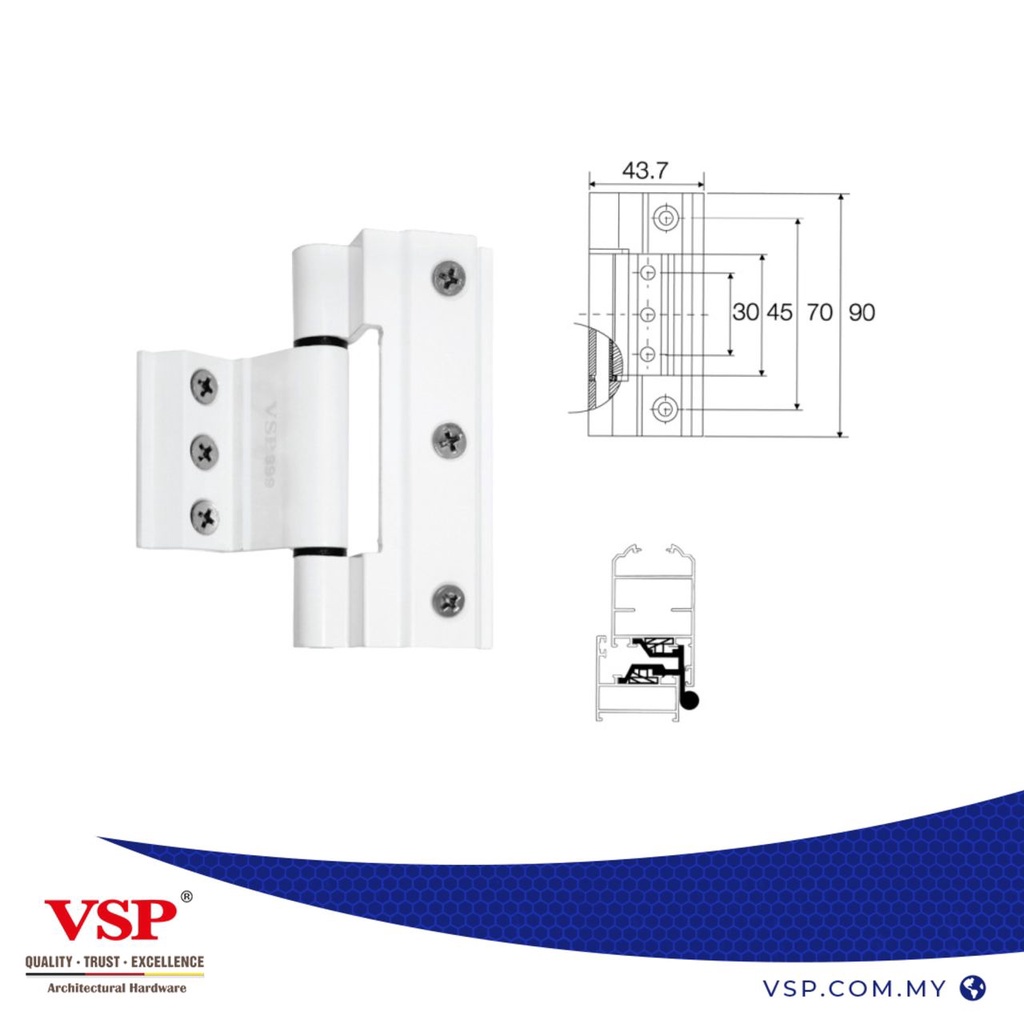 100VS - VSP-MH-999 Heavy Duty Euro Hinge (Exposed) | Shopee Malaysia