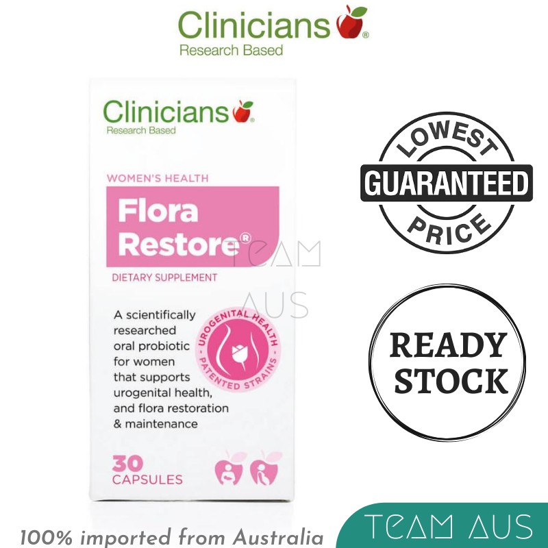 Clinicians Flora Restore Women Health supplement Probiotic (30Capsule ...