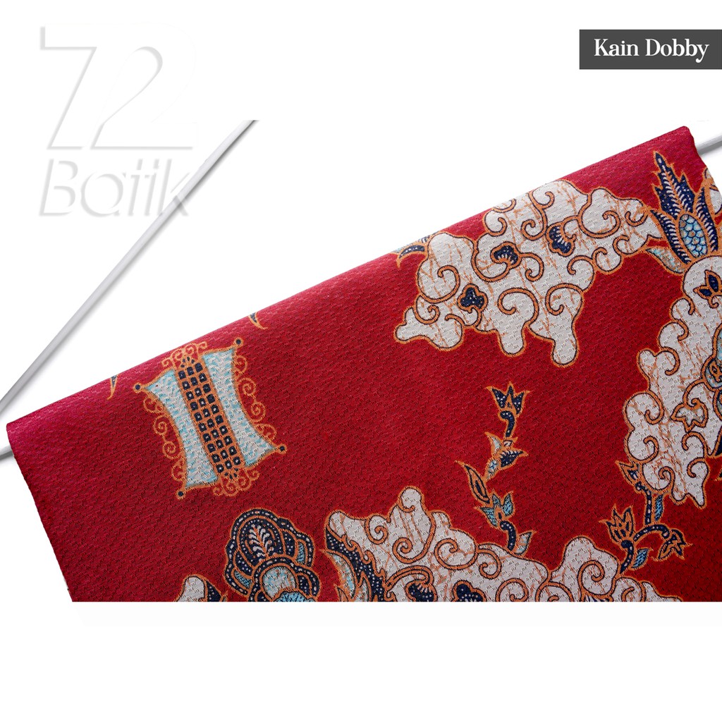 MERAH PUTIH Premium BATIK FABRIC Dobby Traditional House Motif Red ...