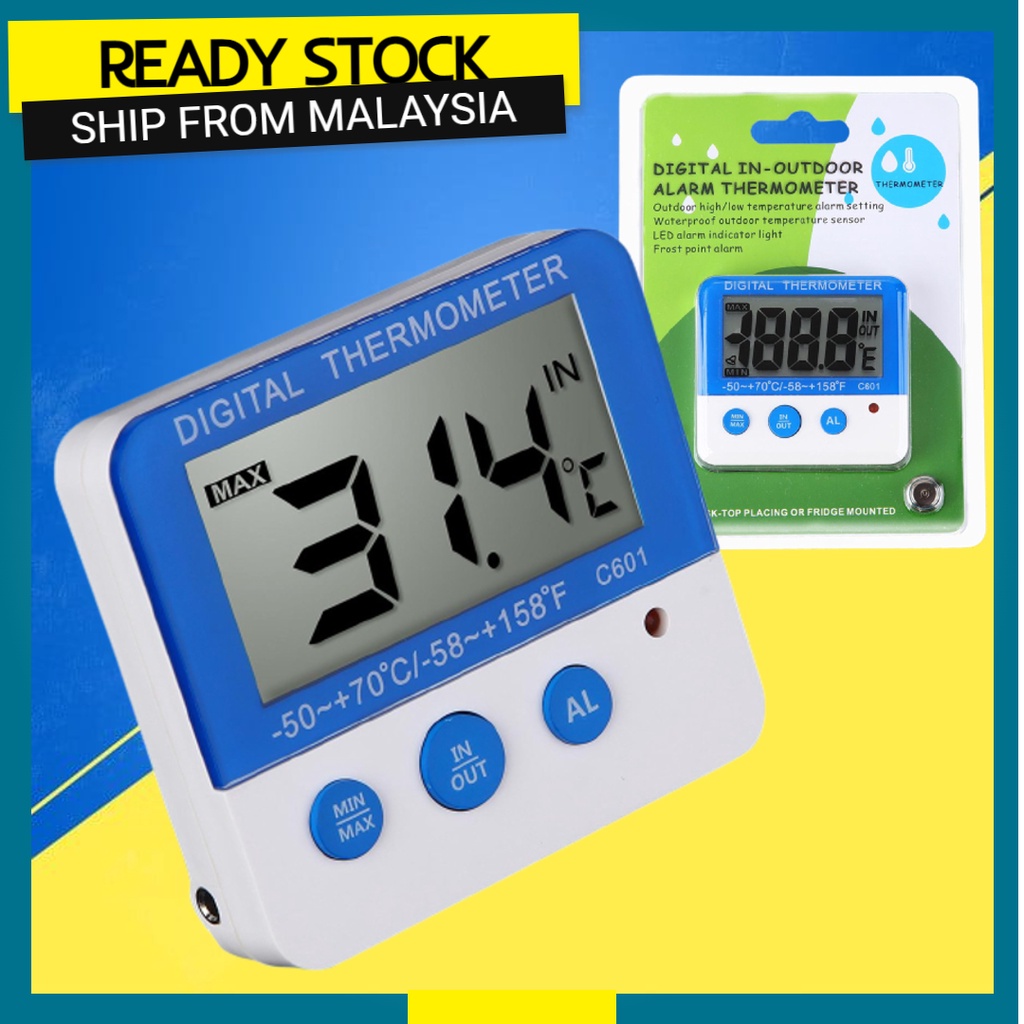 Digital Fridge Thermometer with Alarm and Max Min Temperature Easy to ...