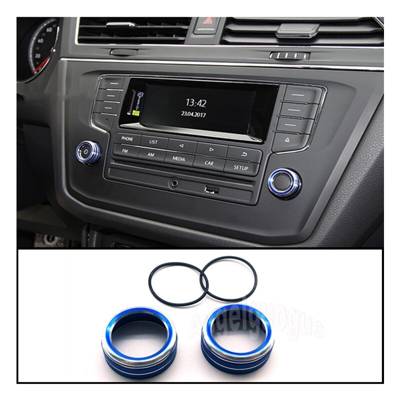Aluminum Alloy Button Audio Stereo Volume Control Knob Ring Cover For ...
