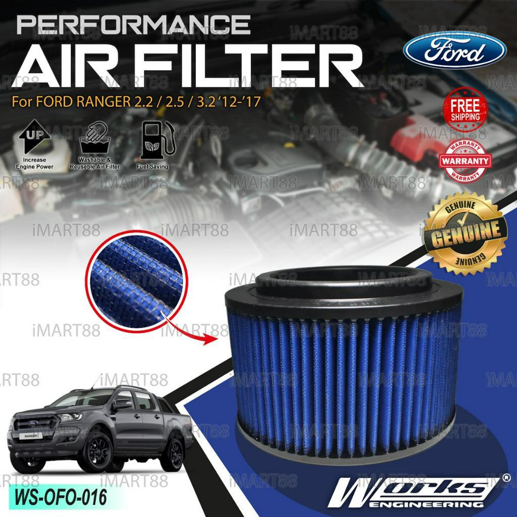 Works Engineering Drop In Air Filter Ford RANGER 2.2 2.5 3.2cc 2012 ...