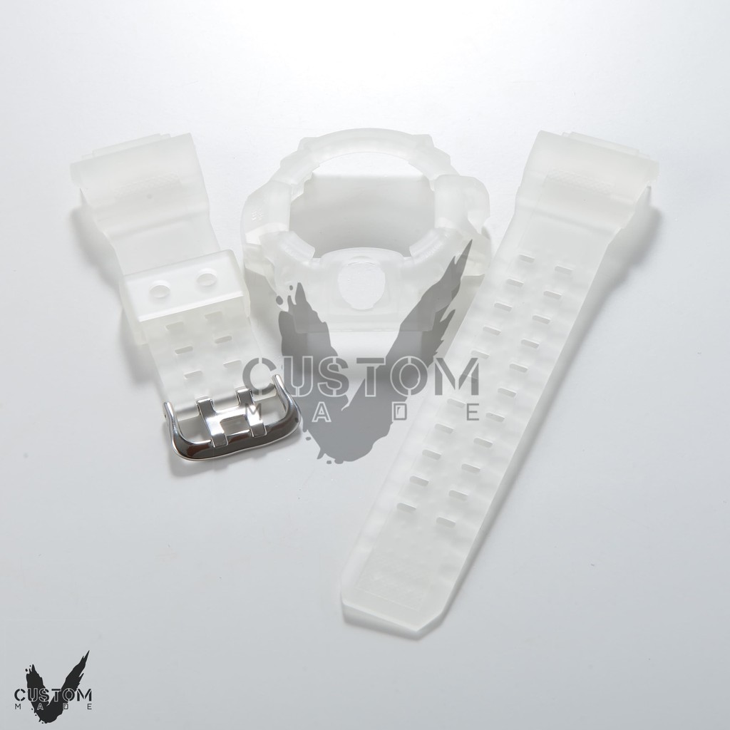 (Vcustom) GW9400 MATTE " CLEAR " BAND AND BEZEL WATCH STRAPS (Without ...