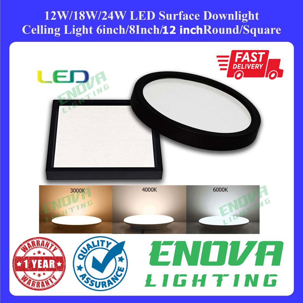 High Quality LED Surface Downlight / Black Casing / Lampu hiasan ruang ...