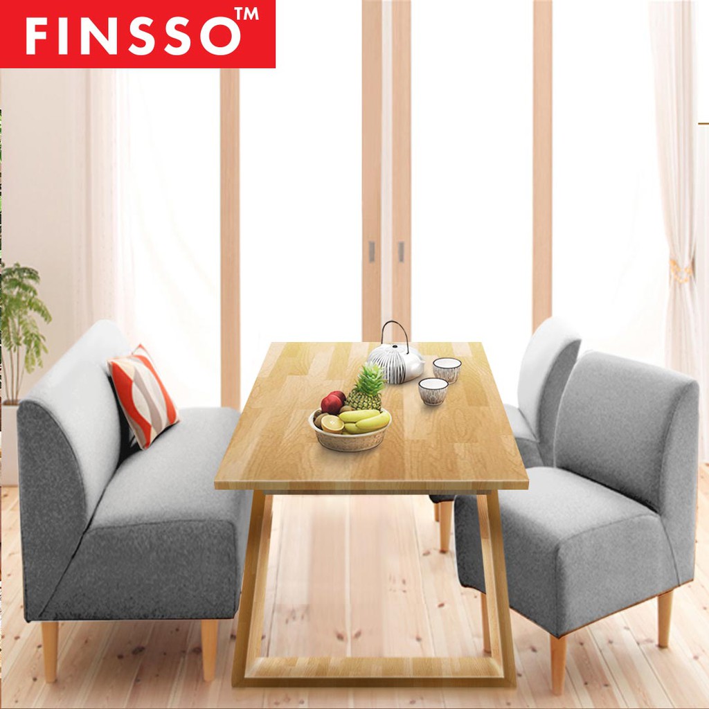 FINSSO: Muji Style Felix Canvas Sofa Set with Solid Wood Table ...