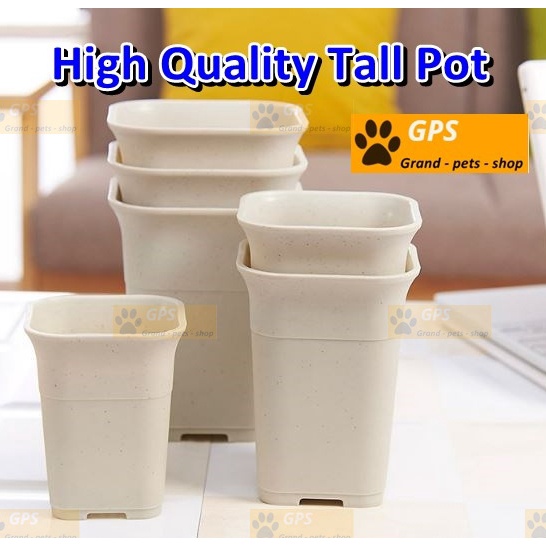 [New]Succulent Plant Flower Pot Thick Tall Square Plastic Pot Pasu ...