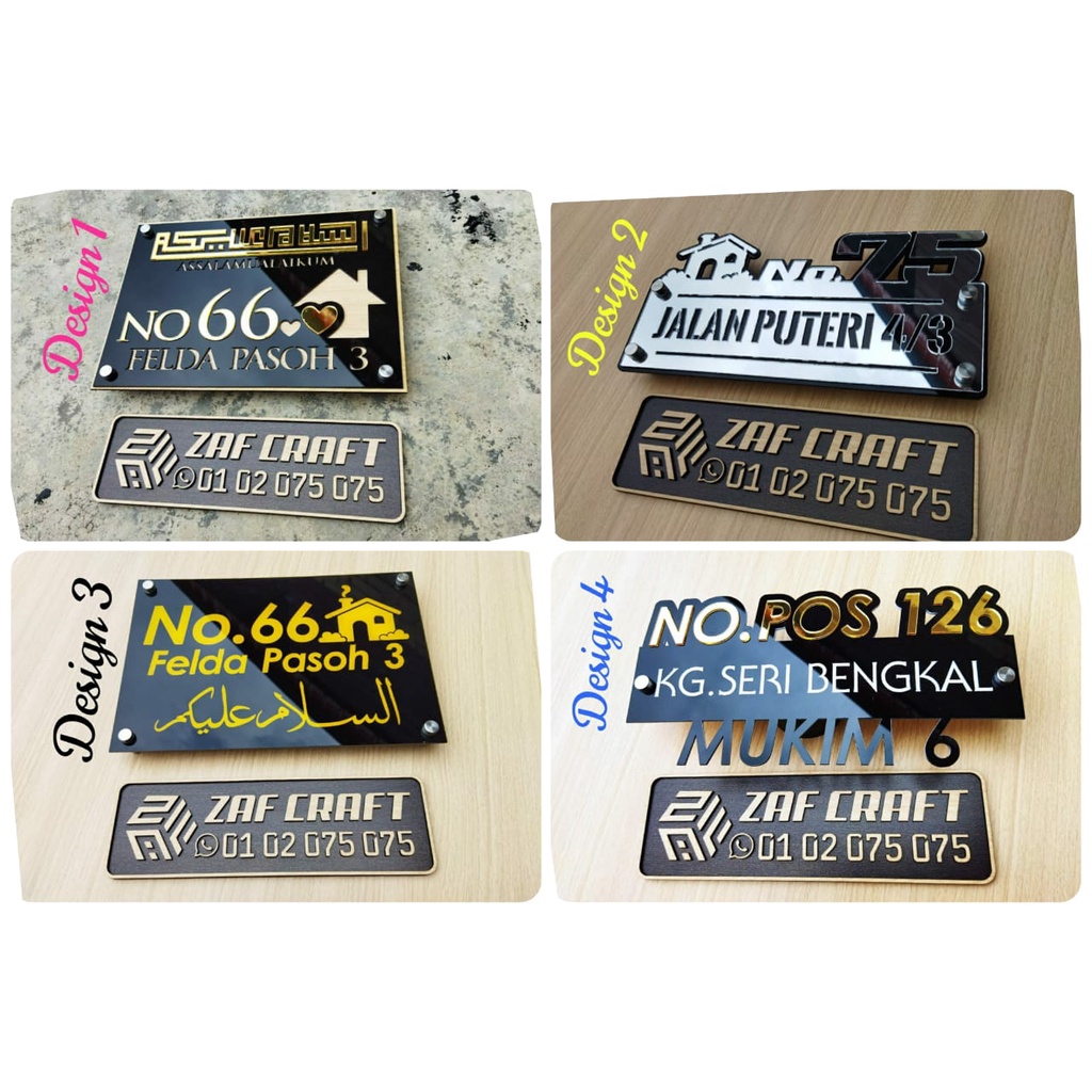 HOT ITEM !!! Plate Nombor Rumah / House Number Plate Signage / Papan ...