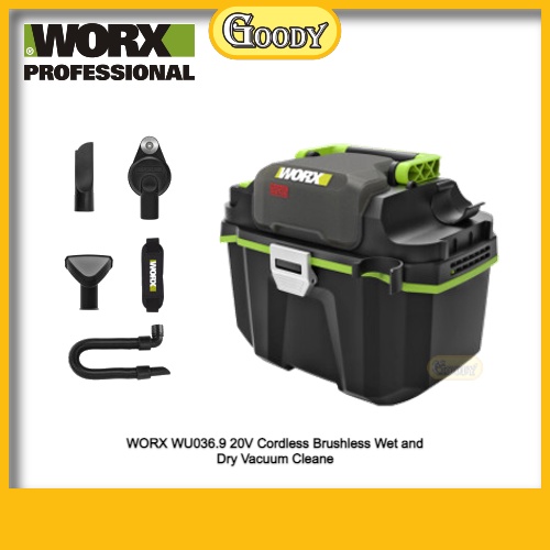WORX WU036.9 20V Cordless Brushless Wet and Dry Vacuum Cleaner (2-IN-1 Performance : Suck and ...