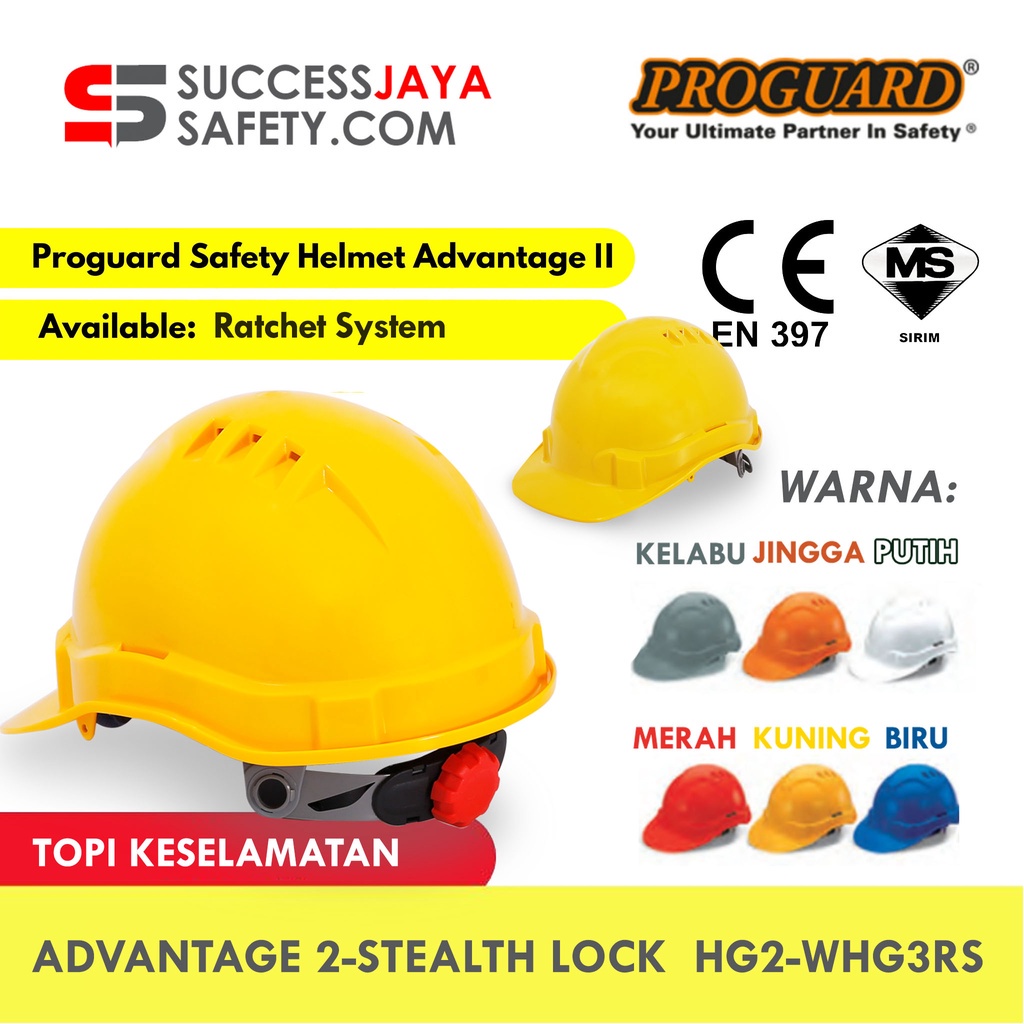 PROGUARD ADVANTAGE 2 WHRS Ventilation ABS SIRIM & DOSH Approval Ratchet ...