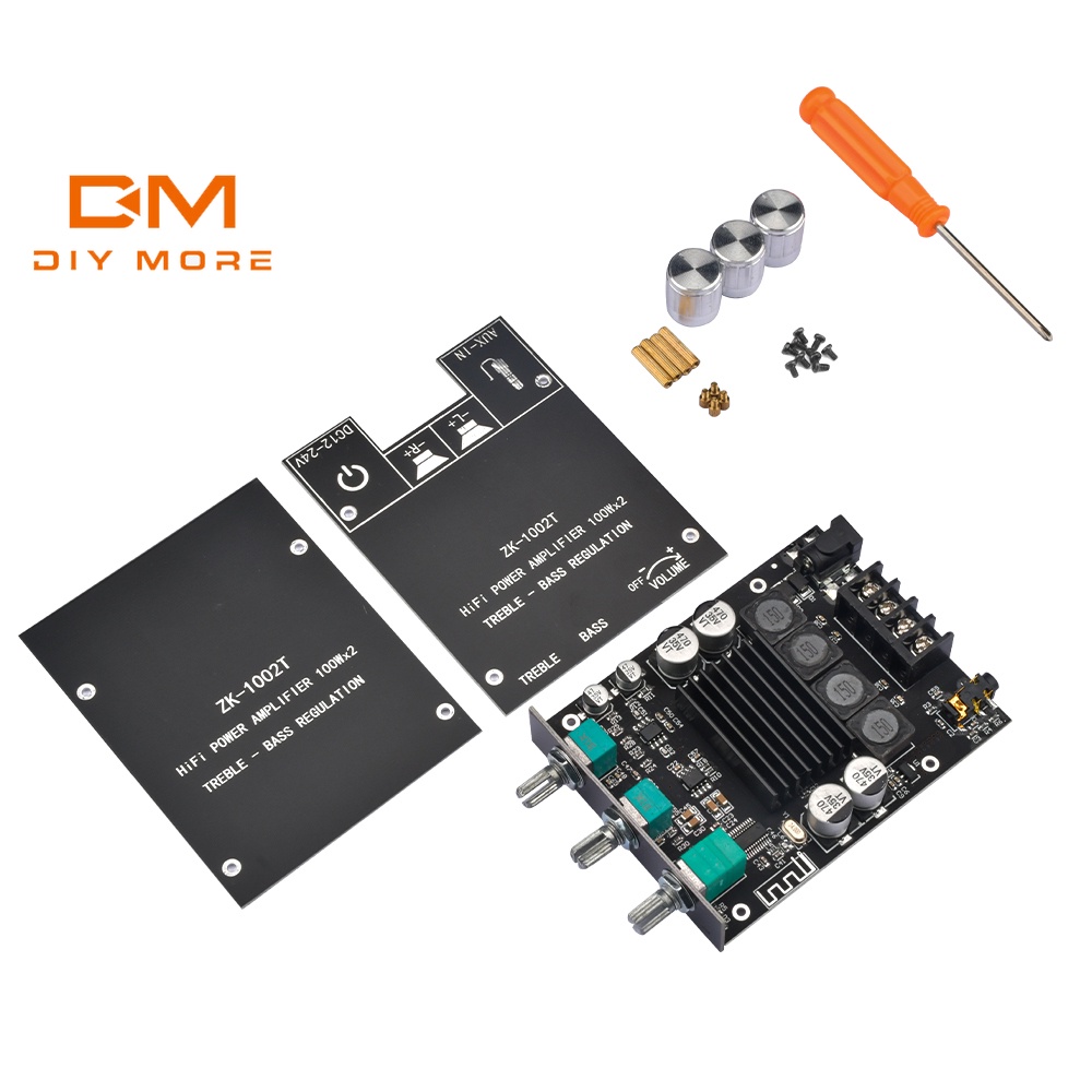 DIYMORE ZK-1002T Bluetooth 5.0 100WX2 Treble Bass Adjustment Subwoofer ...