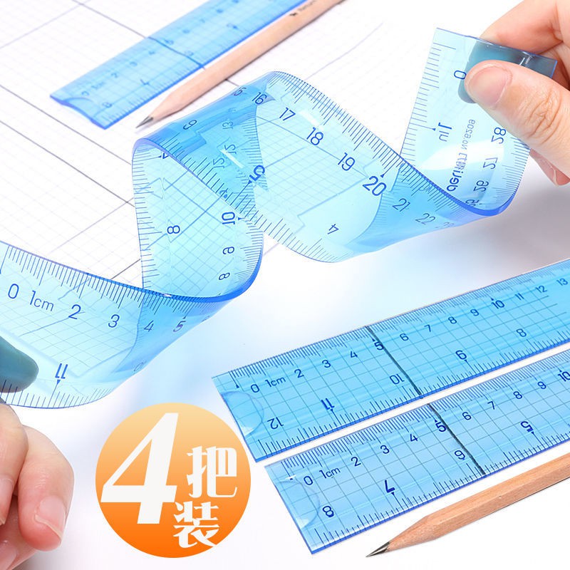 Deli Pembaris Lurus 15/20/30Cm Kreatif Fleksibel Lembut Pembaris Lurus ...