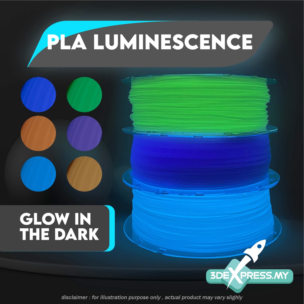 PLA GLOW IN THE DARK FILAMENT 1KG BASIC - LUMINESCENCE (GITD) | Shopee ...