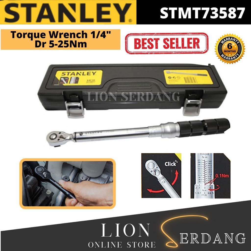Stanley Torque Wrench 1/4"Dr 5-25Nm STMT73587 | Shopee Malaysia