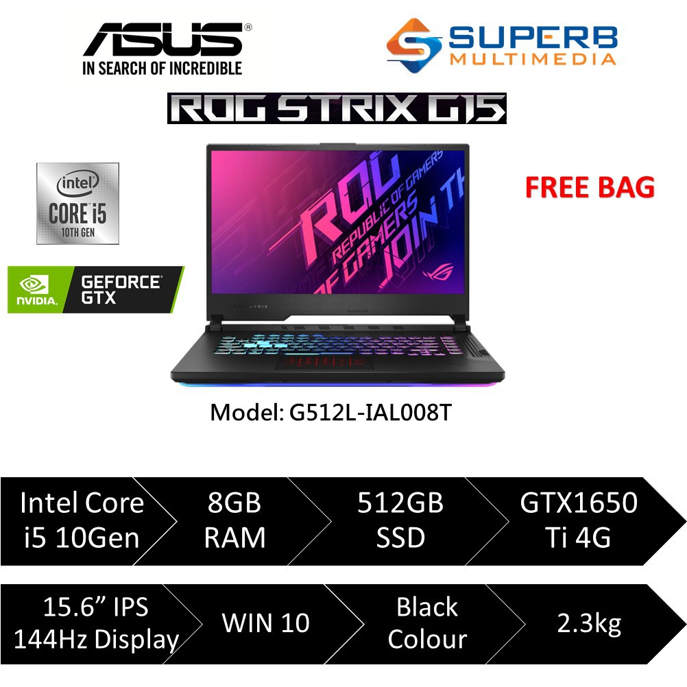 Asus ROG Strix G512L-IAL008T Laptop (Intel core i5, 8gb ram, 512gb ssd ...