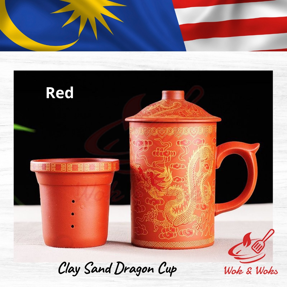Clay Sand Dragon Tea Mug With Filter / Cawan Teh Dengan Penapis Naga ...