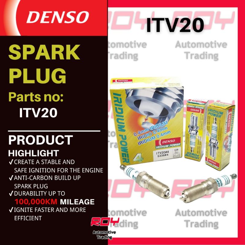ITV20 100% ORIGINAL DENSO IRIDIUM SPARK PLUG 5339#4 For Ford Fiesta 1.4 ...