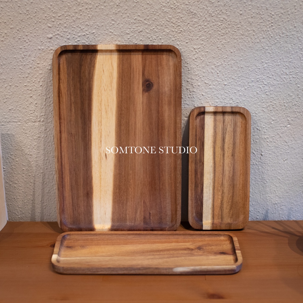 Premium Acacia Wood Tray Hotel Serving Plate, Afternoon Tea Dessert ...