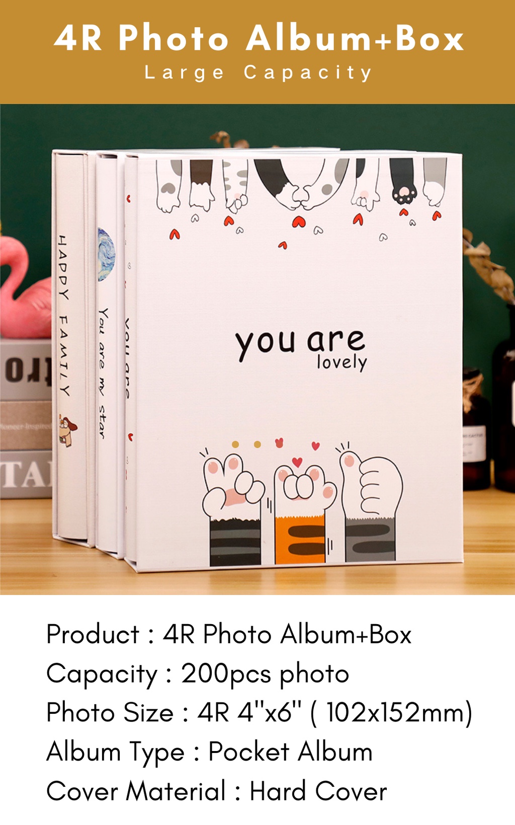 4R Photo Album 200 Pocket Box Album Gambar with Box (Ready Stock) Album ...