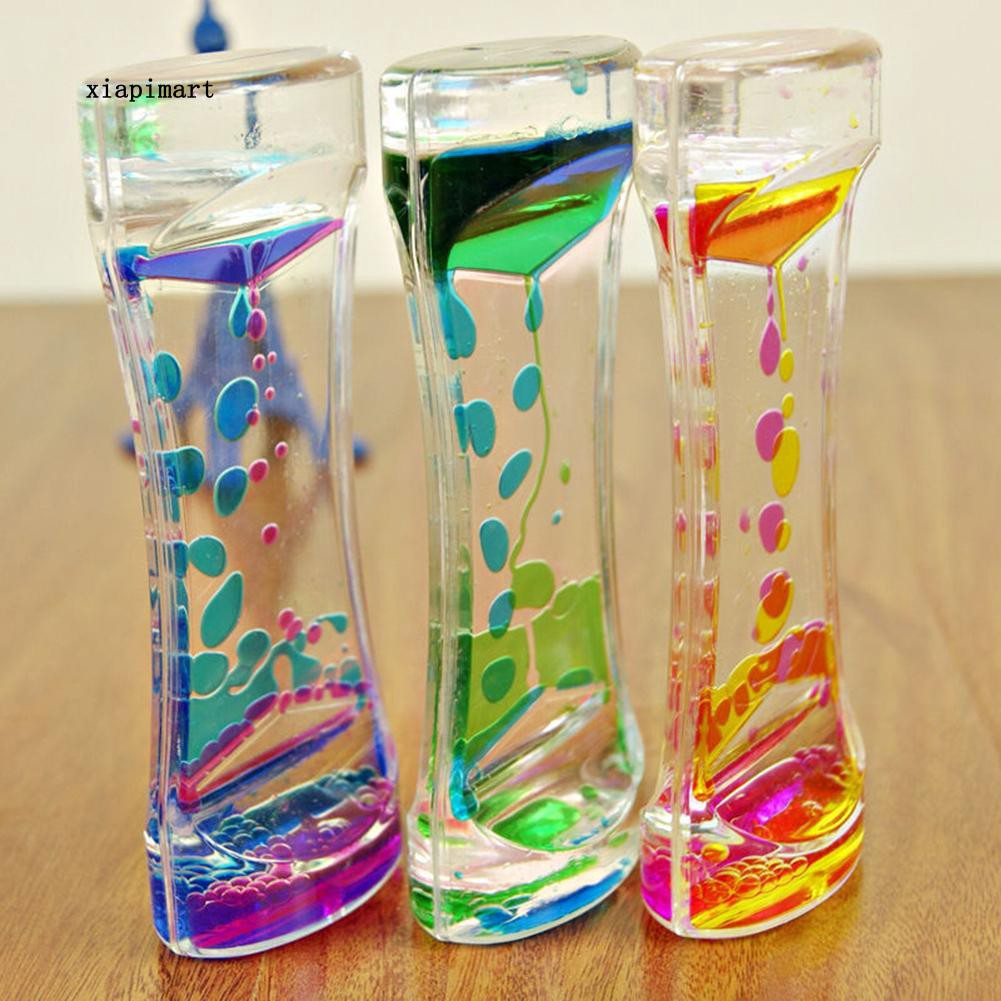 XPM_Double Colors Oil Hourglass Liquid Floating Motion Bubbles Timer ...